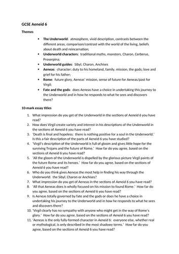 Aeneid Book VI 10 Markers Booklet | Teaching Resources Aeneid Book VI 10 Markers Booklet | Teaching Resources