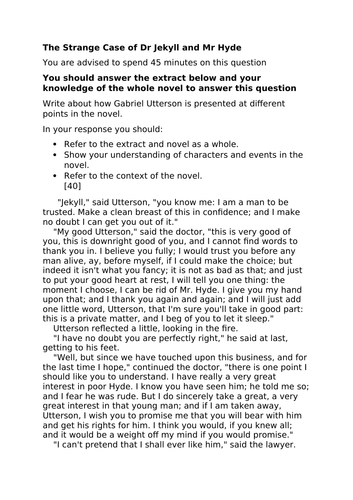 Utterson in Jekyll and Hyde | Teaching Resources