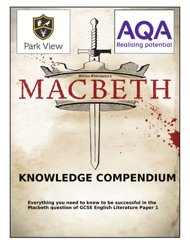 Macbeth Knowledge Compendium AQA GCSE English Literature | Teaching ...