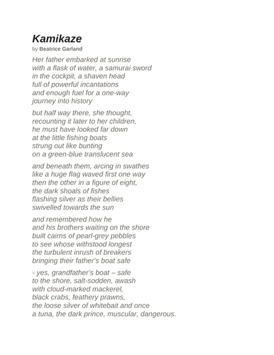 An Analysis of the poem KAMIKAZE English Literature GCSE | Teaching ...