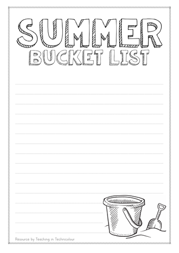 Summer Bucket List | Teaching Resources Summer Bucket List | Teaching Resources