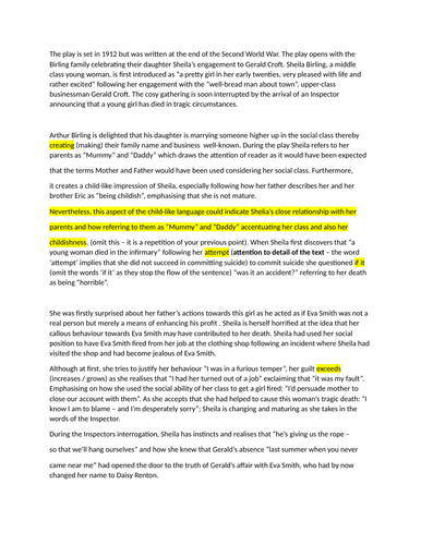 GCSE ENGLISH ITERATURE : a teacher marked essay on the character of ...