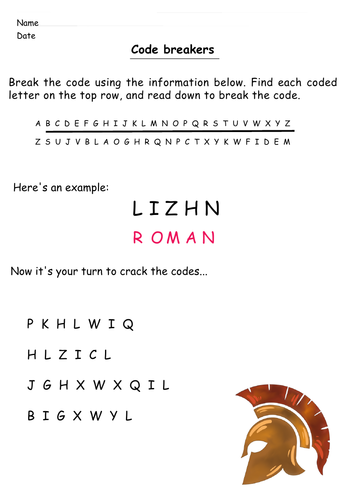 Roman Code Breaker Key Words + Definitions | Teaching Resources