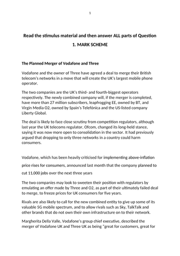 Vodafone and three merger Objectives of firms and market structures ...