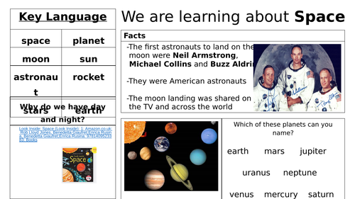 EYFS Knowledge Organiser - Space | Teaching Resources