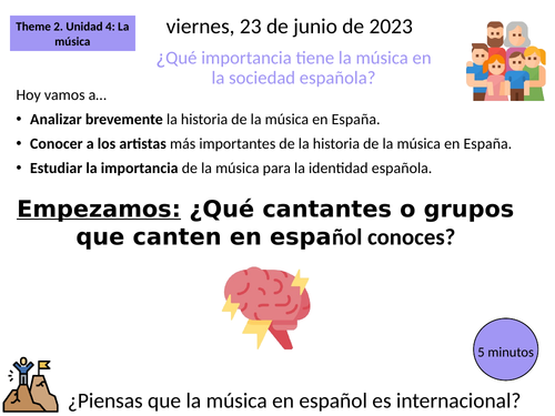 Unit 4, la música (A level) | Teaching Resources