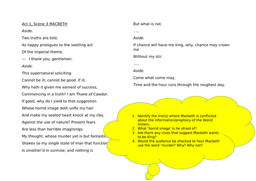 Macbeth Act 1 Scene 3 | Teaching Resources