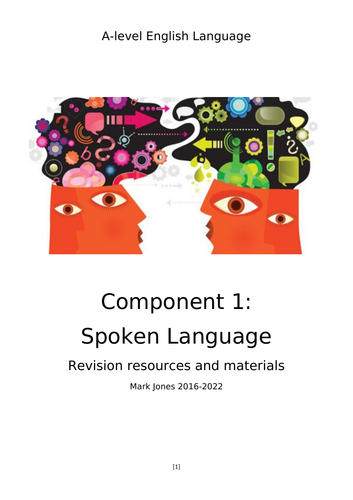 A level Spoken Language Analysis Booklet | Teaching Resources