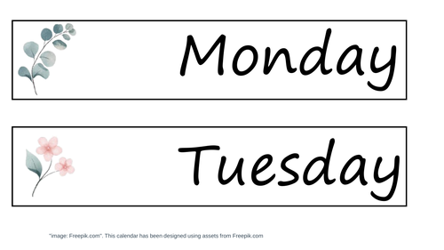 Flip Calendar - Floral | Teaching Resources