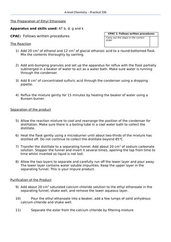 AQA A Level Chemistry Required Practical 10 - Purifying an Organic ...