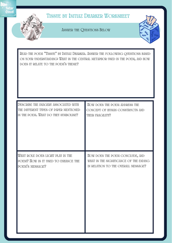 Analysis of Imtiaz Dharker's Poem 'Tissue' | Teaching Resources