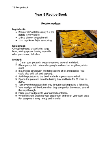 Year 8 (Y8) Recipe Book | Teaching Resources
