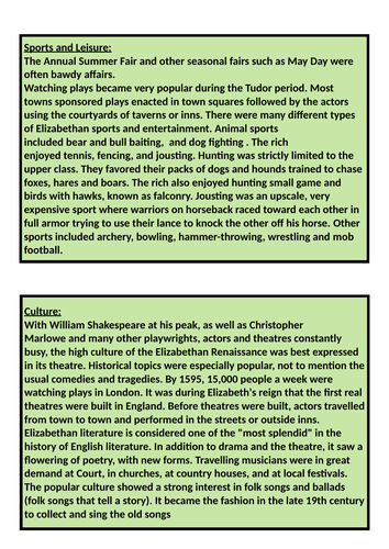 Elizabethan England | Teaching Resources