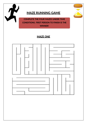 End of Term / Year, Maze Running Game | Teaching Resources