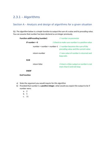 OCR A-Level Computer Science 2.3.1 Pack | Teaching Resources