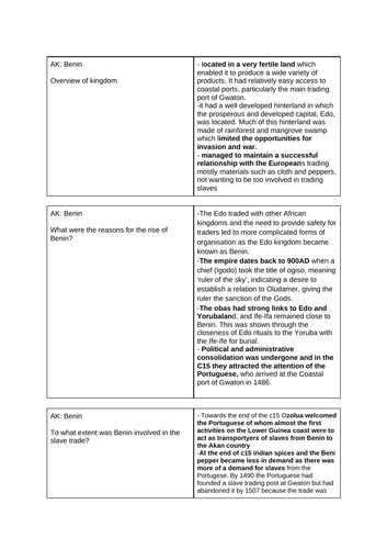 African kingdoms: Benin Revision Cards | Teaching Resources