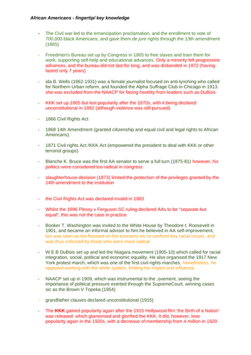 OCR A level History: Civil Rights in the USA 1865-1992: African ...