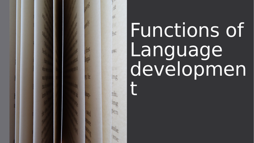 A2 English Language - Halliday's functions of language | Teaching Resources