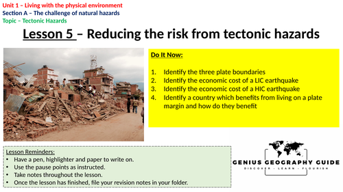 Tectonic Hazards - Reducing the risk | Teaching Resources