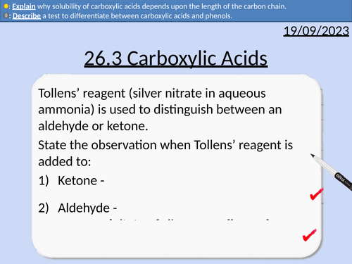 A level Chemistry: Carboxylic Acids | Teaching Resources