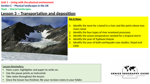 Glacial transport & depositional landforms | Teaching Resources