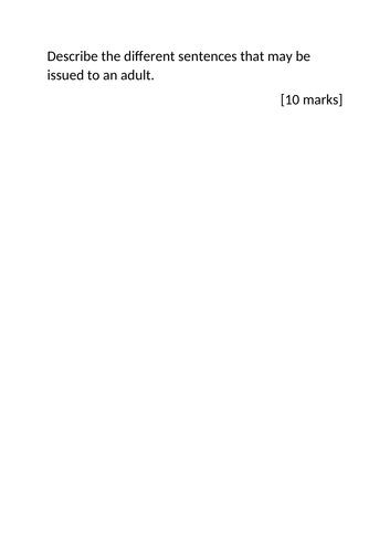 A-Level Law: Adult Sentencing AO1 Essay + Model + Plan - Eduqas 10 ...