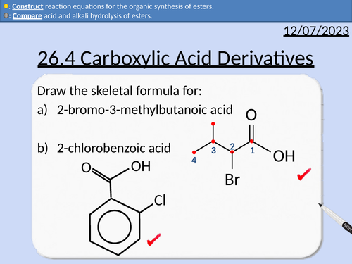 A level Chemistry: Carboxylic Acid Derivatives | Teaching Resources