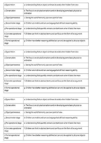 Piaget's Application to Education (GCSE Psychology AQA) | Teaching ... Piaget's Application to Education (GCSE Psychology AQA) | Teaching ...