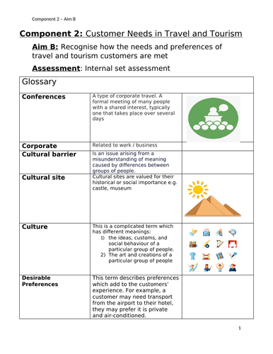 BTEC Tech Travel & Tourism - Component 2 | Teaching Resources