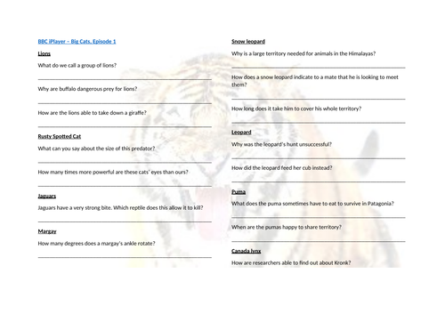 Documentary worksheets for end-of-term or cover lessons | Teaching ...