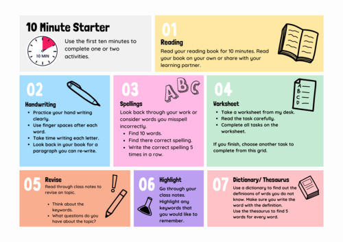 10 Minute Starter | Teaching Resources