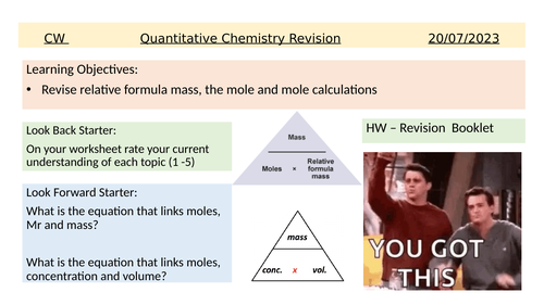 Quantitative chemistry revision FULL UNIT | Teaching Resources