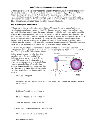 AQA GCSE Biology B3 Mastery booklet | Teaching Resources