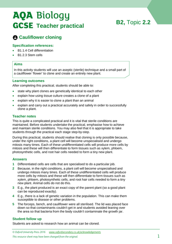 AQA B1 L5 Cell division, L6 Stem cells, L7 Diffusion, L8 Osmosis & L9 Active transport ...
