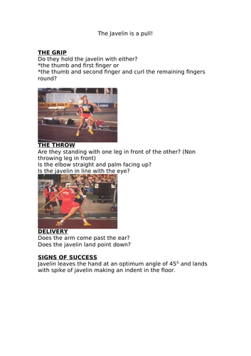 Javelin Peer Assessment Card | Teaching Resources Javelin Peer Assessment Card | Teaching Resources