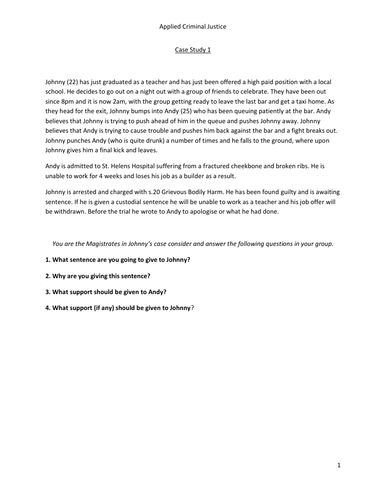 Sentencing in criminal courts | Teaching Resources