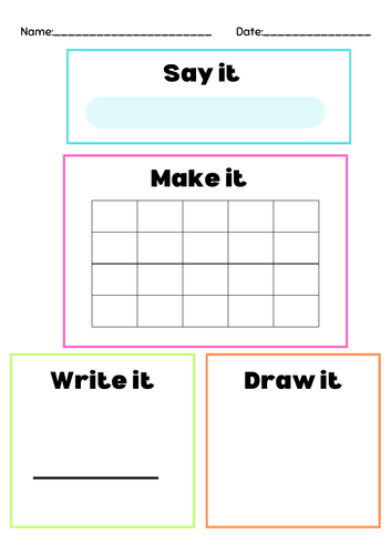 Say it , Make it , Write it | Teaching Resources
