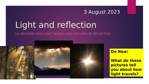 Ks3 Science Light Reflection Teaching Resources