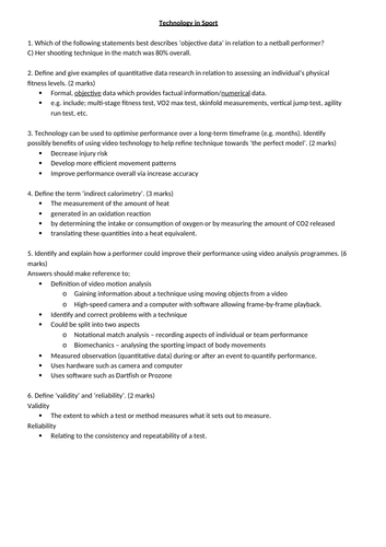 AQA A Level PE Paper 1 Sociology - Technology and Data | Teaching Resources AQA A Level PE Paper 1 Sociology - Technology and Data | Teaching Resources