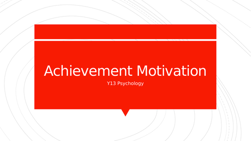 AQA A Level PE - Psychology Achievement Motivation | Teaching Resources