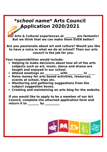 Arts Council Application | Teaching Resources Arts Council Application | Teaching Resources