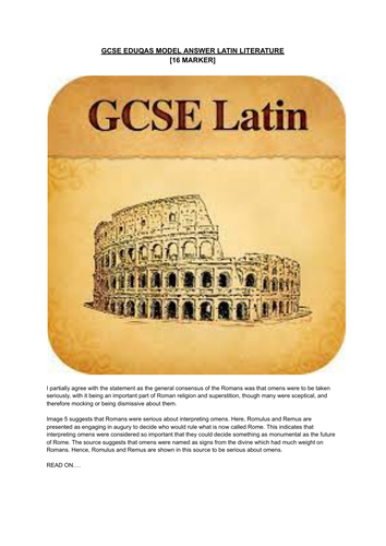 Secondary latin language and literature resources