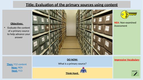AQA History NEA Lesson 12 | Teaching Resources