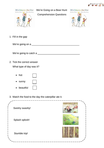 We're Going On A Bear Hunt- Comprehension | Teaching Resources