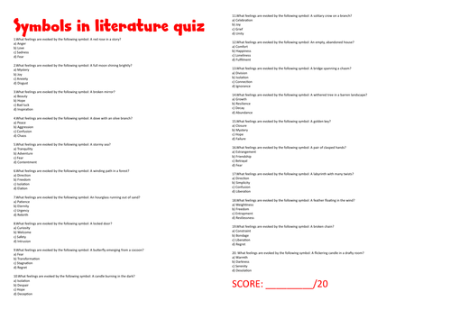 Common Literary Symbols