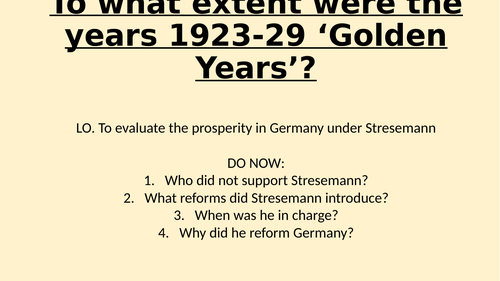 Weimar Germany Golden Years | Teaching Resources
