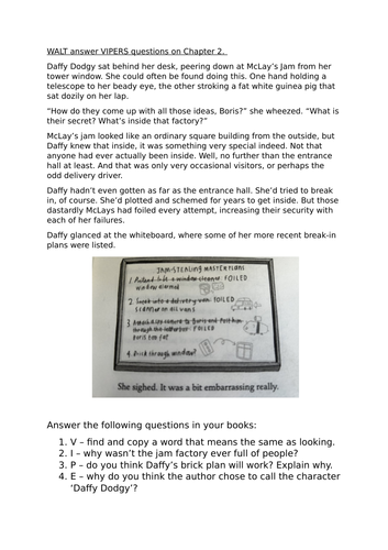 Alien in the Jam Factory VIPERS | Teaching Resources