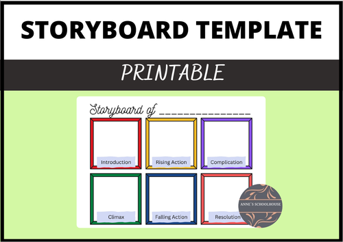 Storyboard Template - Narrative Writing - ELA | Teaching Resources