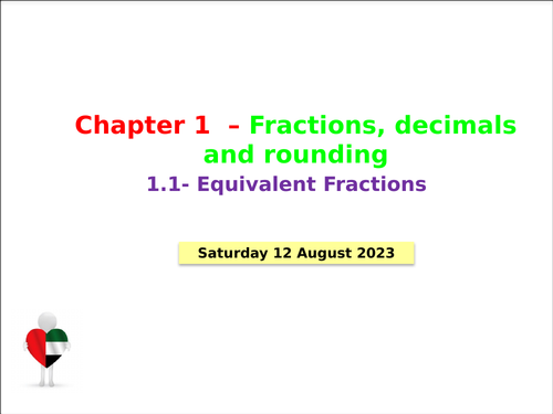 Equivalent Fractions, percentage and decimals | Teaching Resources