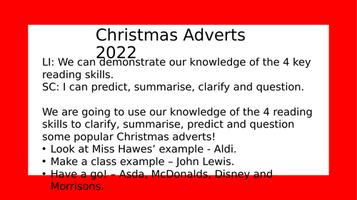 Reading - Christmas Adverts | Teaching Resources